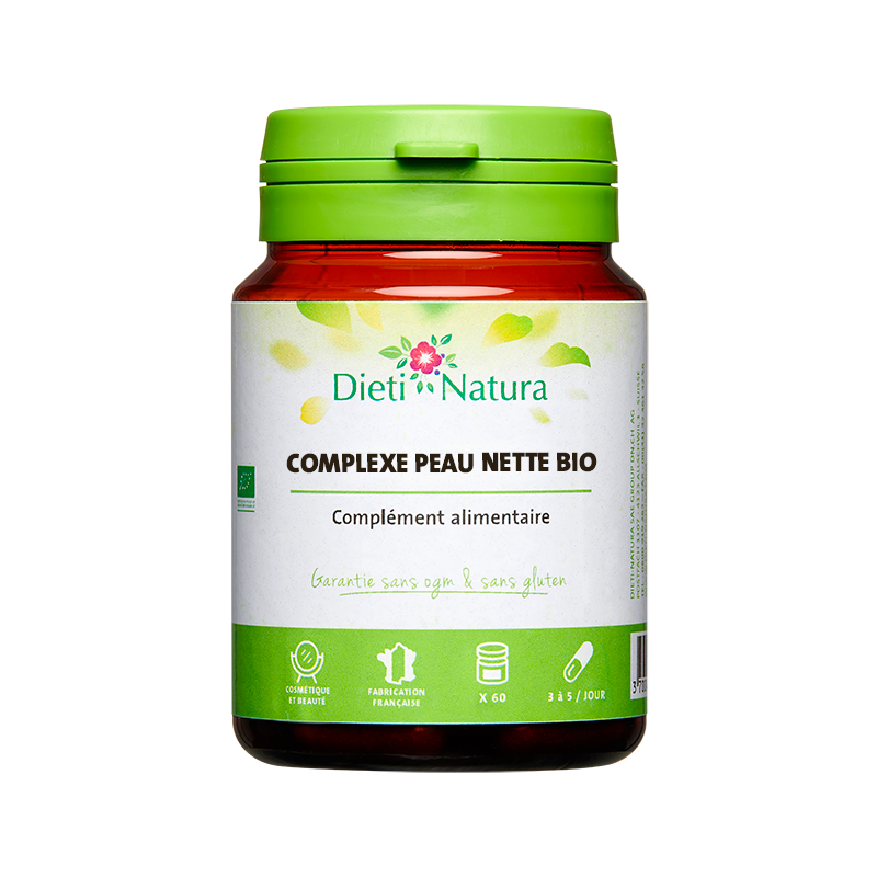 Complexe peau nette Bio 60 et 200 Gélules - Beauté | Dieti Natura