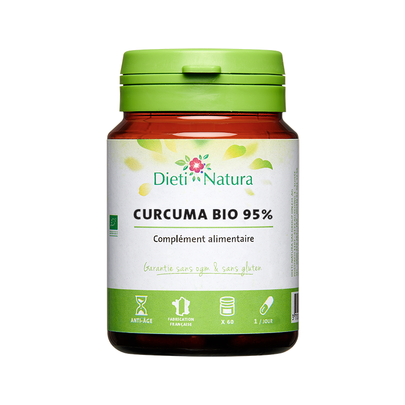 Curcuma 95% Bio 60 Gélules - Articulation | Dieti Natura