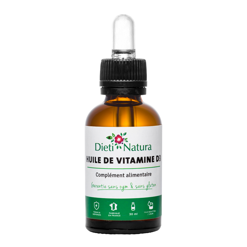 Huile de vitamine D3 30ml | Dieti-natura