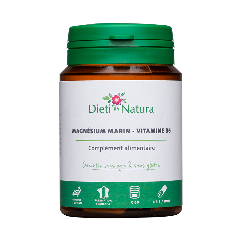 Magnésium Marin & Vitamine B6 60 et 200 Gélules | Dieti Natura